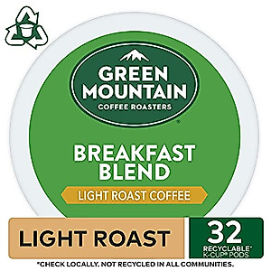 Green Mountain Coffee Roasters Breakfast Blend Keurig Single-Serve K-Cup Pods, Light Roast Coffee, 32 Count