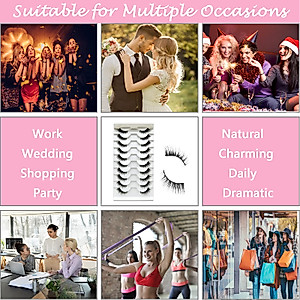 False Eyelashes Half Lashes Natural Look Cat Eye Lashes Fluffy 3D Faux Mink Lashes Wispy 12MM Fake Eyelashes 10 Pairs Pack (S38), by Kmilro