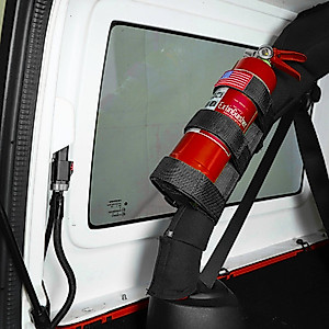 Adjustable Roll Bar Fire Extinguisher Mount Holder 3 lb for Jeep Wrangler Unlimited CJ YJ LJ TJ JK JKU JL JLU 4XE,Black with USA Flag Pattern