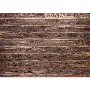 LYWYGG 8x6ft Thin Vinyl Brown Wood Backdrop Photographers Retro Wood Wall Background Cloth Seamless CP-19-0806