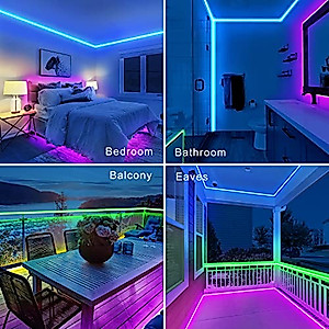 TJOY 32.8ft Waterproof Light Strips+50 ft LED Strip Lights with 44 Key Remote