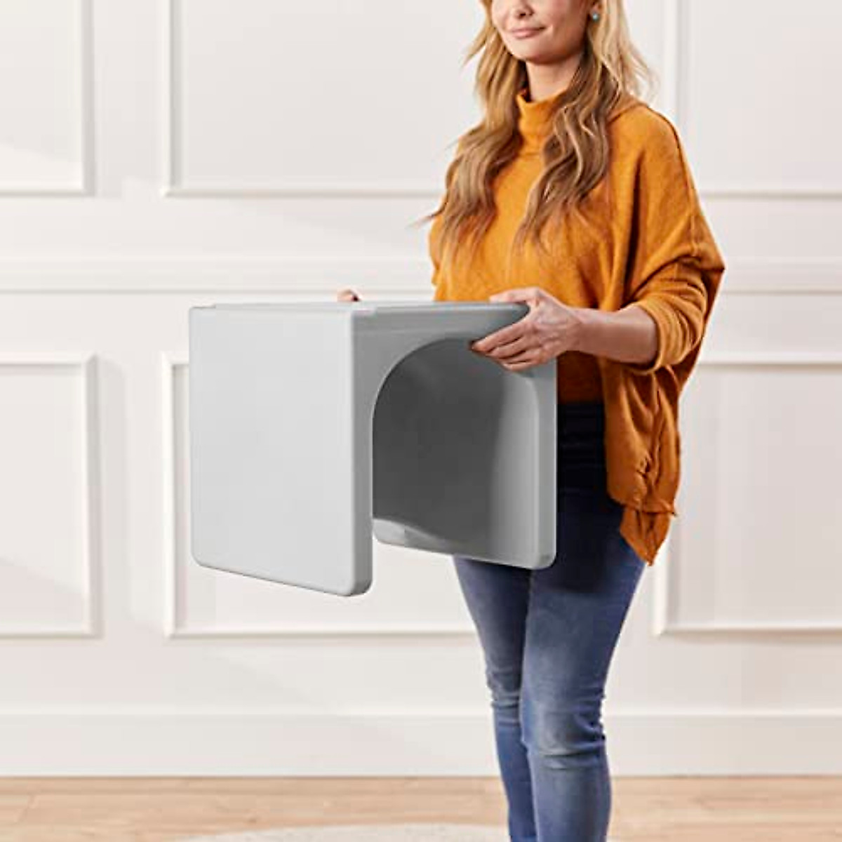 ECR4Kids Table and Chairs Tri-Me Multipurpose 3-Piece Set, Light Grey