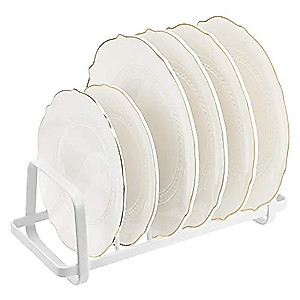 SANNO Pot Pan Lid Holders, Rack Organizer Pot lid Organizer Rack for Cabinet, Bakeware Rack,Kitchen Cookware Pantry Cabinet Storage Rack (pack of 2)