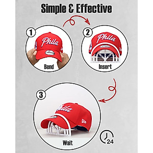 Baseball Hat Curving Band, Mens Baseball Cap Hat Brim Bender, Hat Shaper for Fitted Hats, Trucker Hat, Flat Brim Hats, Perfect Hat Curve Bender, Hat Accessories for Teen Boys, Pack of 4 (Black)