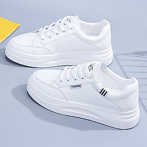 Womens Running Shoes Fashion Sport Casual Athletic Breathable Walking Shoes (White, Adult, Women, Numeric_7, Numeric, us_Footwear_Size_System, Medium)