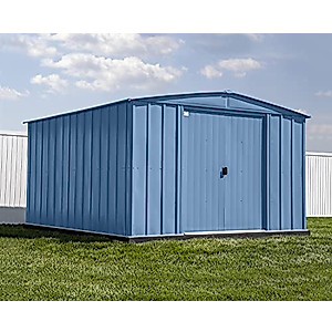 Arrow Classic Steel Storage Shed, 10x14, Blue Grey