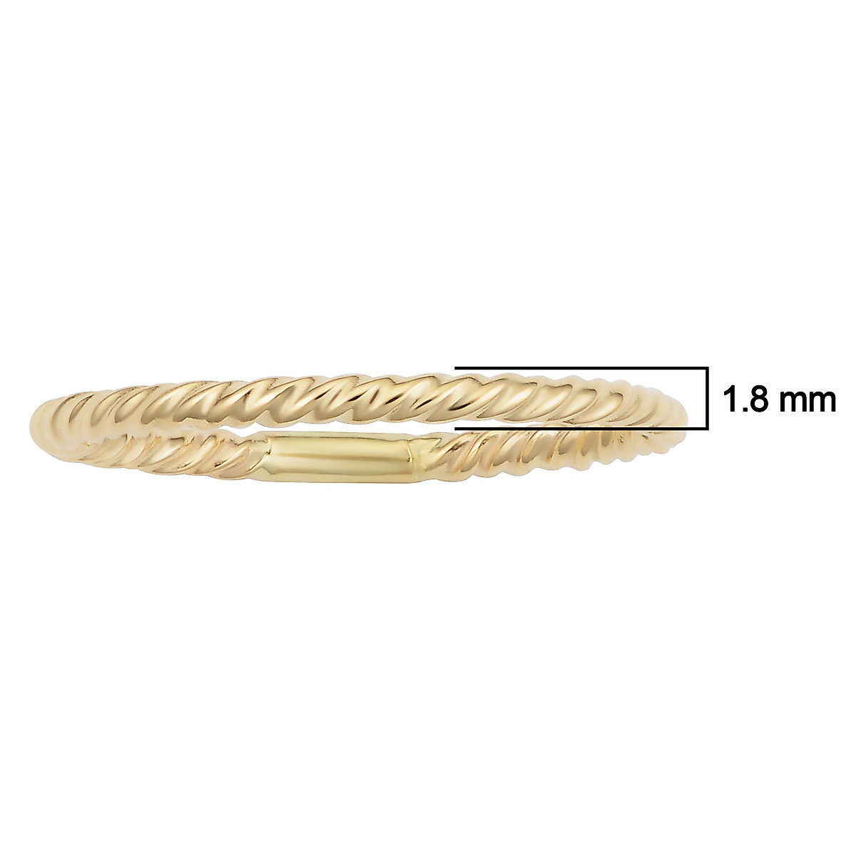 Kooljewelry 14k Yellow Gold High Polish Twisted Style Ring (size 8)