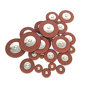 Jiayouy 25 Pieces Leather Pads Alto Sax Pads Replacement Set Saxophone Repair Parts Brown 9mm to 48mm