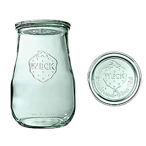 Weck Jars - Weck Tulip Jars 2.5 Liter - Sour Dough Starter Jars - Large Glass Jars for Sourdough - Starter Jar with Glass Lid - Tulip Jar with Wide Mouth - Suitable for Canning and Storage - 1 Jar