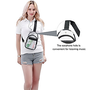 Clear Sling Bag Stadium Approved, Small Clear Chest Backpack, Clear Crossbody Chest Bag for Men Women, Black