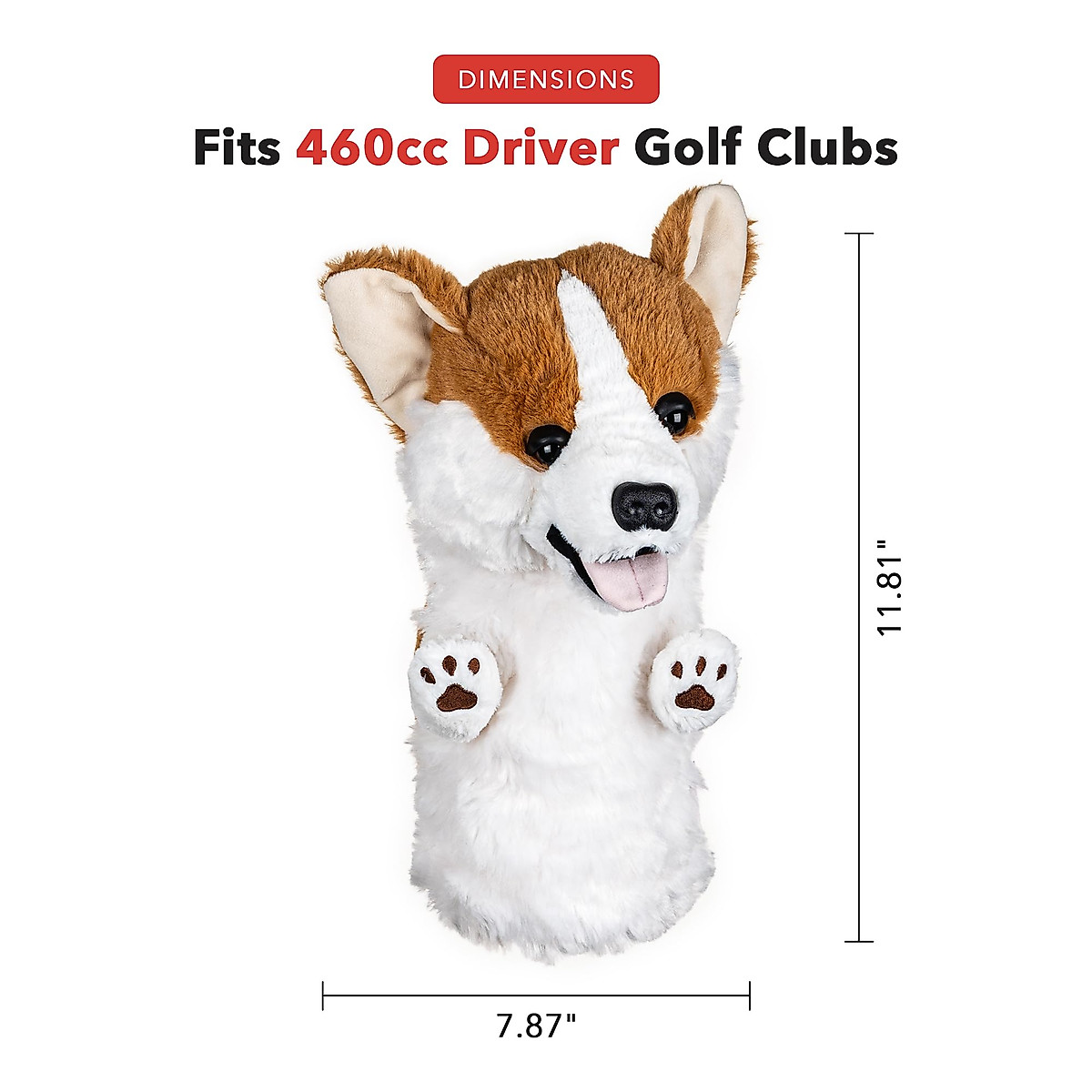 Daphne’s Corgi Driver Headcover | Premium Driver Headcovers | Funny Golf Club Covers | Stylish Protection for Your Clubs | Men's Golf Gear | Driver Headcover for Men and Women