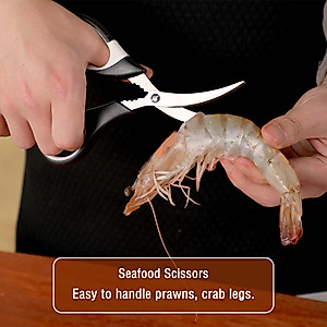 OMDAR Kitchen Scissors 3 Pack - Lifetime Replacement Warranty - Heavy Duty Stainless Steel Cooking Shears for Cutting Meat, Food, Fish, Poultry Multipurpose Sharp Sissors for Dishwasher Safe