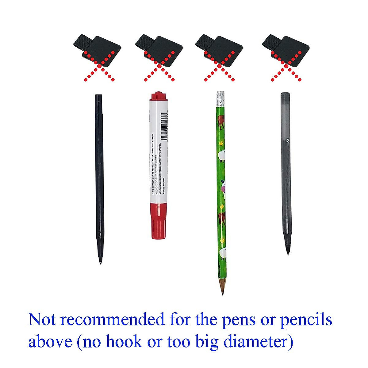 5 Pack Pen Loop Holder, Volin Crik Self-Adhesive Pen Holder Pencil Elastic Loop Designed for Notebooks, Journals,Calendars