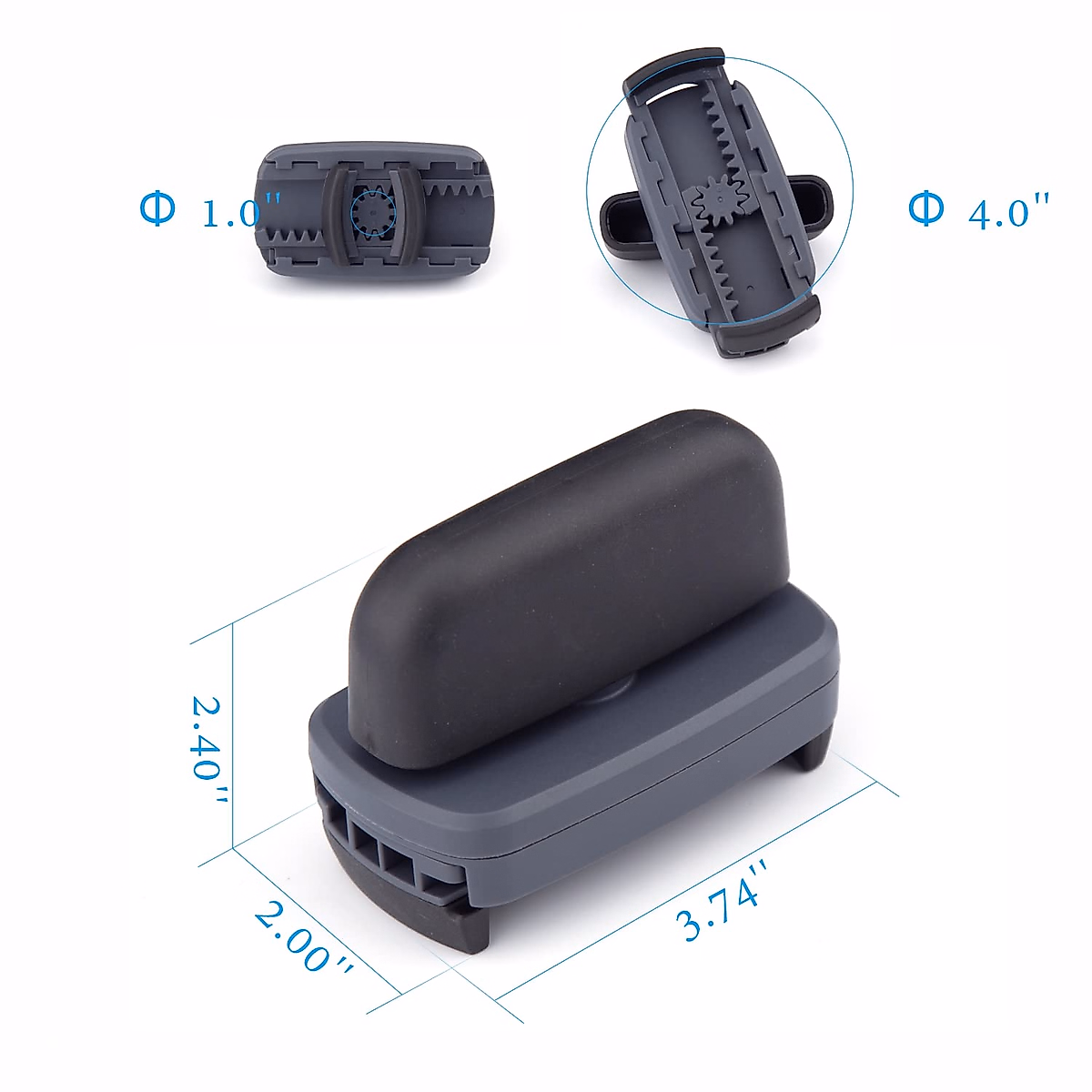 KITCHENDAO Non-scratch Rubber Jar Opener Gripper Tool for Weak Hands, Soft Gripper to Avoid Scratching Lids, Soft-touch Handle, Compact Handheld Easy Grip Jar Opener for 1" to 3.9" Diameter