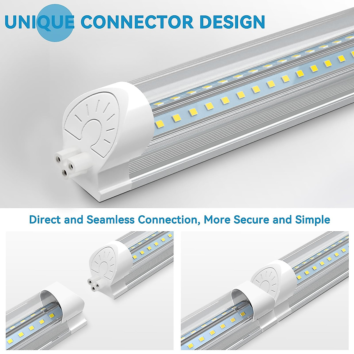 SHOPLED 4FT LED Shop Light, 40W 5500LM 5000K Daylight White, Linkable T8 LED Tube Lights 4FT, V-Shape, 4 Foot LED Shop Lights for Garage, 4 Pack