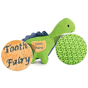 Maison Chic Plush Tooth Fairy Pillow for Little Boys and Girls About to Loose a Tooth (Dinosaur, Danny)