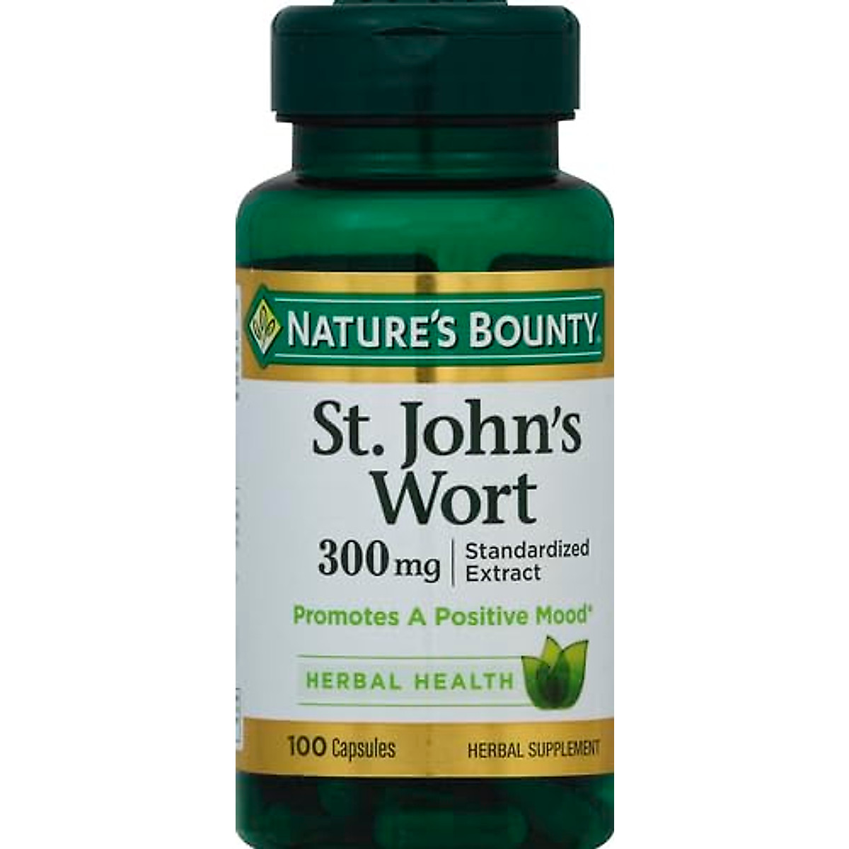 Nature's Bounty St. John’s Wort 300mg Capsules, Herbal Health Supplement, Promotes a Positive Mood, 100 Capsules