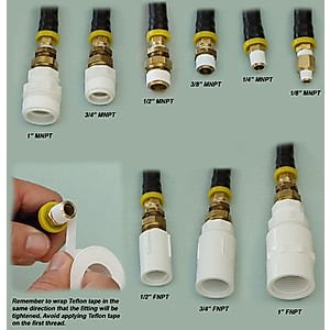 Winterize Sprinkler System Blow Out Adapter: Air Compressor to National Pipe Threads (NPT) Set with Shut Off Valve - Contains all common sizes!