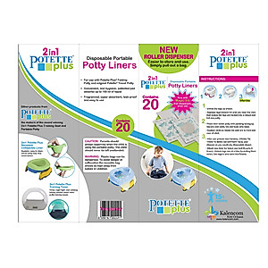 Kalencom Potette Plus Potty Seat Liner Roller Dispenser with Magic Disappearing Ink, 20 Count