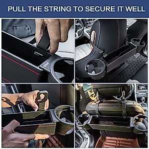 UILB Tesla 2 Cup Holder Car Rear Seat Two Big Side Cup Holder, Backseat Oraginzer with Two Cup Holder, DIY Position, Storage Box for Money, Card, Holding Phone, Wallet