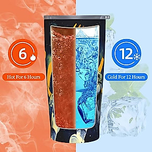 Kiserjens J. Music Cole Stainless Steel Insulated Tumbler Vacuum Water Bottle Travel Cup Coffee Mug With Straw,Lid and Brush 20 oz