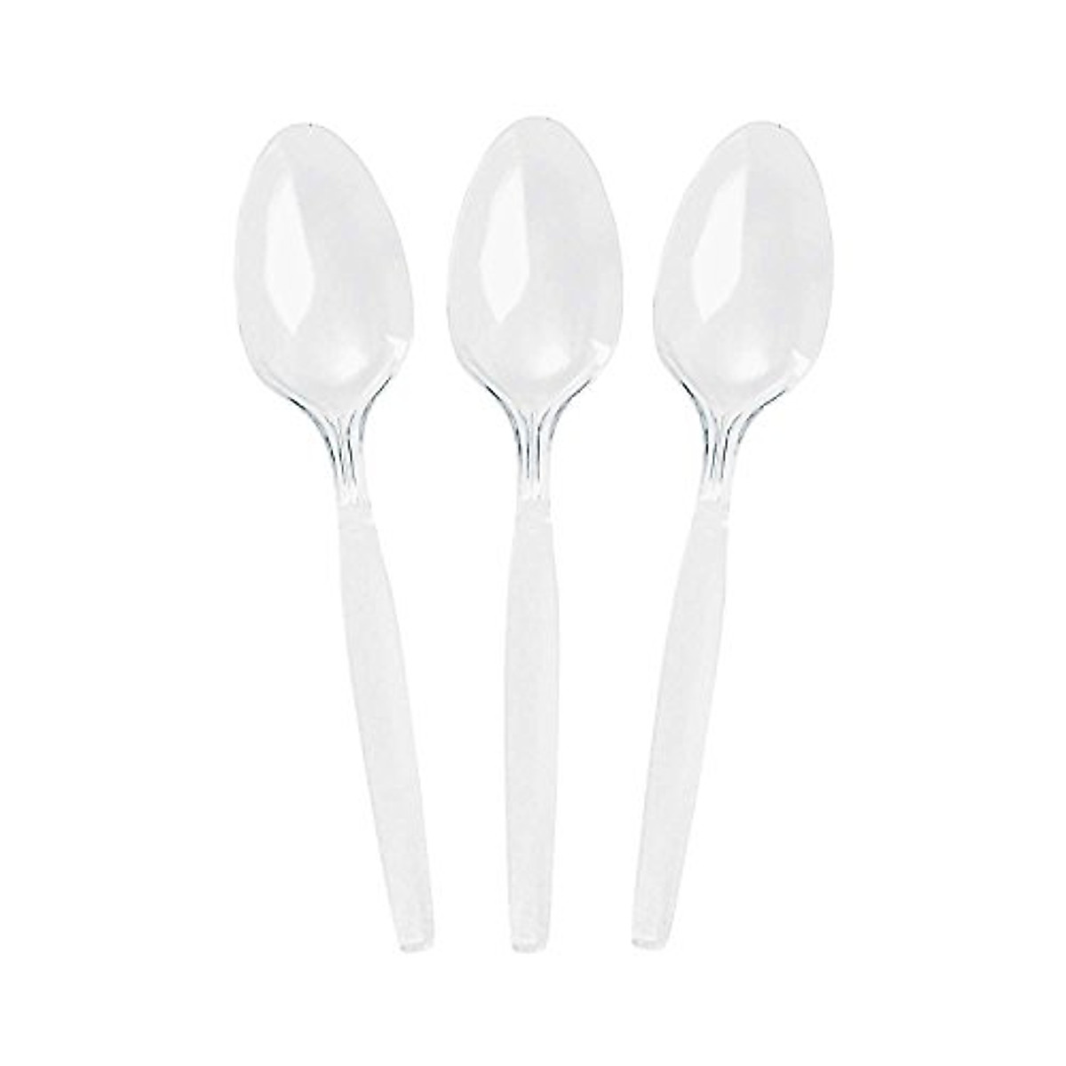 Amscan Big Party Pack Plastic Spoons, One Size, Clear, 6