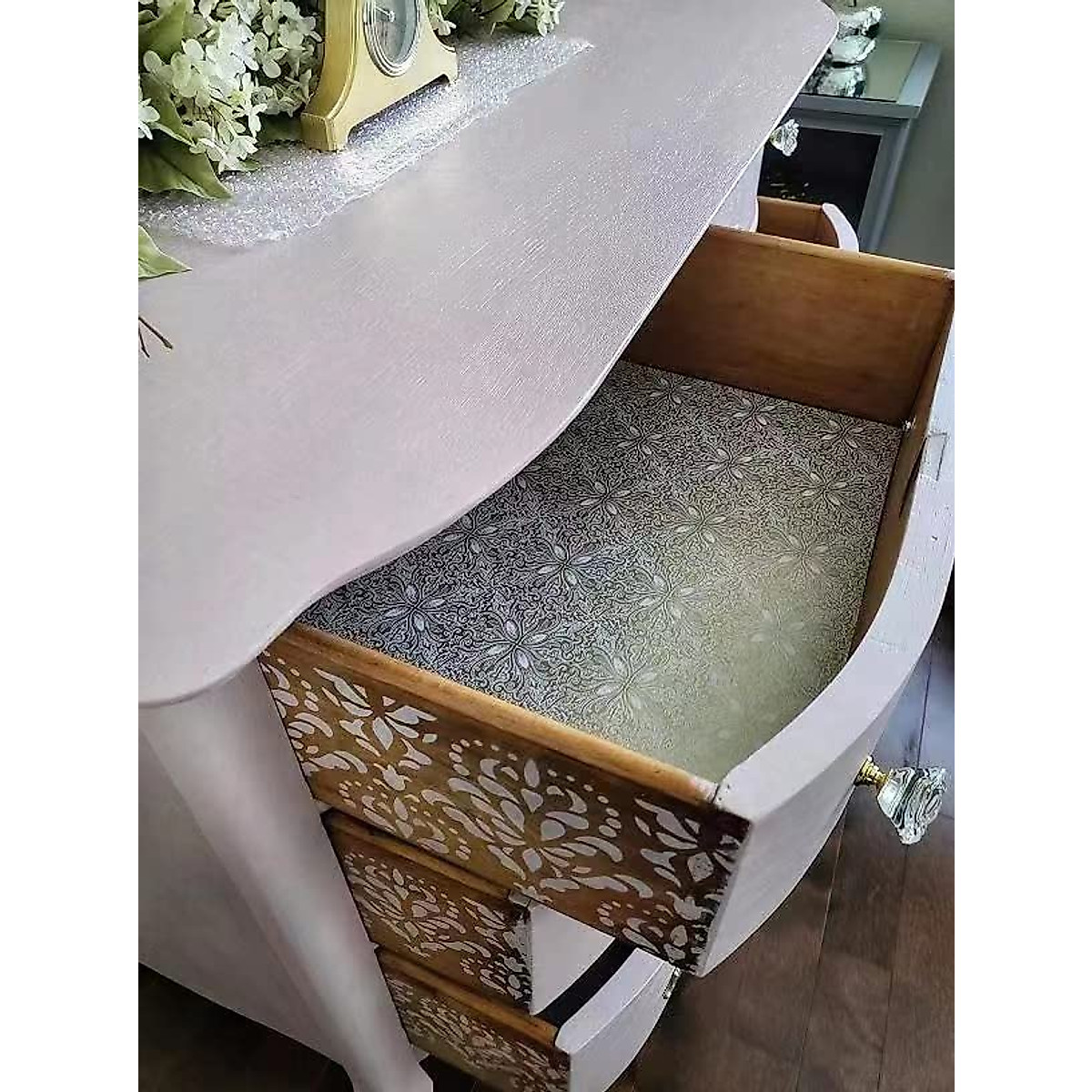 Decorative Paper Self Adhesive Shelf Drawer Liner Sticker 17.7 inch by 9.8 Feet