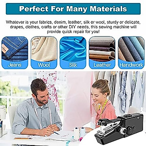 Handheld Sewing Machine,Mini Sewing Machine for Beginners and Adults Quick Stitching,Portable Sewing Machine with Sewing Supplies Suitable for Home,Travel,DIY
