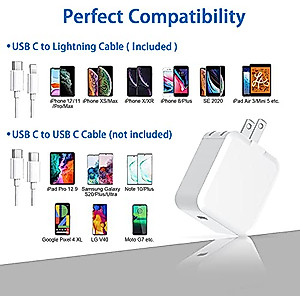 Exeric iPhone12 Fast Charger [MFi Certified] Fast Wall Charger 20W USB C Charger Power Adapter PD Fast Charger Type C to Lightning Cable Compatible iPhone13/12/Mini/Pro Max/11/11 Pro Max/Xs Max (3FT)