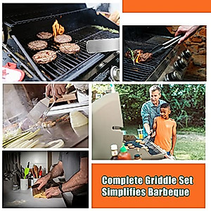 Blackstone Griddle Accessories 31pcs Flat Top Grill Set for Blackstone and Camp Chef 4pcs Spatula Set with Carry Bag Blackstone Accessories Griddle Kit Basting Cover Scraper Stainless Steel