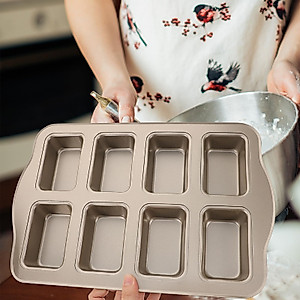 BESTonZON Cake Mold Carbon Steel Bread Pan Loaf Bread Tin Metal Bread Pan Lasagna Pan Kitchen Bread Pan Tart Pan 8 Cavity Brownie Pans Baking Pan Nonstick Cupcake Tin Cheese Muffin Pan