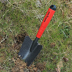 FLORA GUARD 6 Piece Garden Tool Sets - Including Trowel,5-Teeth rake,9-Teeth Leaf rake,Double Hoe 3 prongs, Cultivator, Weeder, Gardening Hand Tools with High Carbon Steel Heads