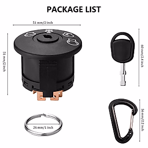 Lawn Mower Ignition Switch 4 Position with Key for Craftsman,532193350 193350 Lawn Mowers Key Switch,Compatible with AYP,Husqvarna,Sears,Poulan Pro Riding Lawn Mower Tractor