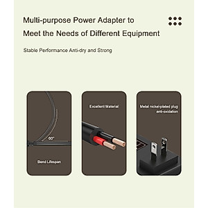 6V 500mA Adapter Power Supply [6 Volts 0.5 Amps] AC to DC Plug 5.5 x 2.1mm & 2.5mm for 6volt 500mA 400mA 300mA 200mA 100mA Equipment, Extra Long 3.3ft Cord