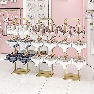 Floor-Standing Bra Rack, Creative Gold Underwear Shorts Nakajima Shelf, Clothing Store Combined Shelf, Shopping Mall Swimsuit Socks Display Stand