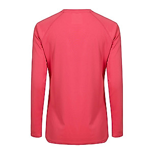 Long Sleeve Dry Fit Athletic Performance Raglan T Shirt for Women, Womens Plus Size Summer Tops Pink S