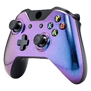 eXtremeRate Custom Design Unique Chameleon Purple Blue Glossy Top Shell Case Front Housing Replacement Faceplate Kits Xbox One Remote Controller Cover - Controller NOT Included
