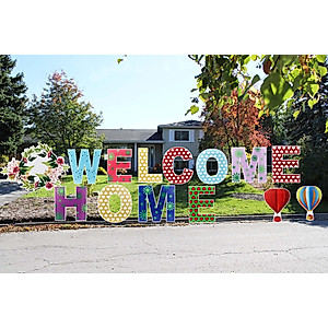 Thten 14 Pack 12 Inch Welcome Home Yard Sign with Stakes for New or First-Time Homeowners,Welcome a New Baby, Military, the Sick or Service Member Home Sign,Deployment Homecoming or Housewarming