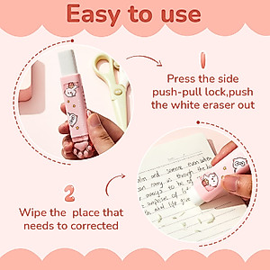 8 Pcs Cat Paw Shaped Erasers Push Pull Design Retractable Pastel Aesthetic Pencil Kawaii Cute Rubber for Kids Students School Office Stationery (Purple, Pink, White, Peach)