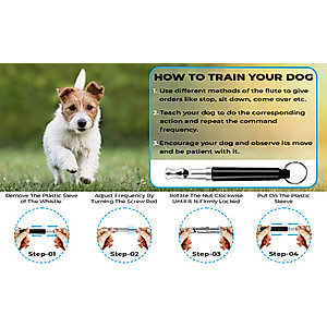 JEKJOL Pack of 2 Ultrasonic Dog Whistle, Professional Dog Whistle Training with Adjustable Frequencies to Recall, Dog Whistle to Stop Barking & Control Your Dog with Lanyard