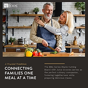 John Boos Block BBQBD Reversible Maple Wood Edge Grain BBQ Cutting Board with Juice Groove, 18 Inches x 12 Inches x 1.5 Inches