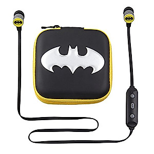 eKids Batman Bluetooth Wireless Earbuds and Travel Case with Hands Free Calling and Adjustable Volume Control