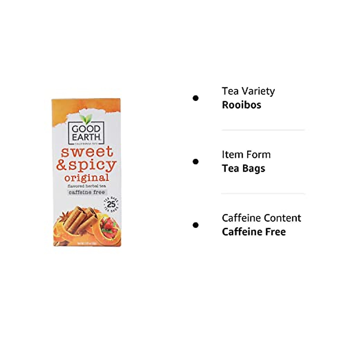 Good Earth Sweet & Spicy Flavored 25 Tea Bags 4 Pack Herbal Teas