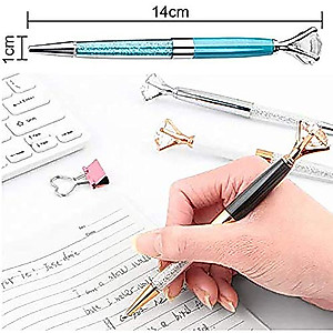 Diamond Metal Ballpoint Pen, 12 Pack Colors Big Metal Pens with Diamond Top for School Office Supplies Beautiful Metal Ballpoint Pen for Women Co-Workers Kids