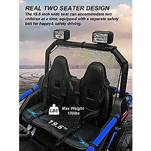 OTTARO 24V 10AH Ride on UTV Cars 2 Seater, Electric Cars Vehicles for Kids Teens,Metal Frame,EVA Wheels, 2x200W Powerful Motors, 20” Large 2 Seats, Bluetooth, Remote Control, Max Speed 4.7Mph(Blue)