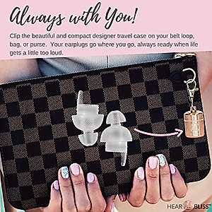 Womens Concert Earplugs - High Fidelity Ear Plugs & Hearing Protection - Musician Ear Protection, Small Ear Plugs for Concerts, Motorcycle Ear Plugs Noise Reduction, Reusable Silicone Ear Plug