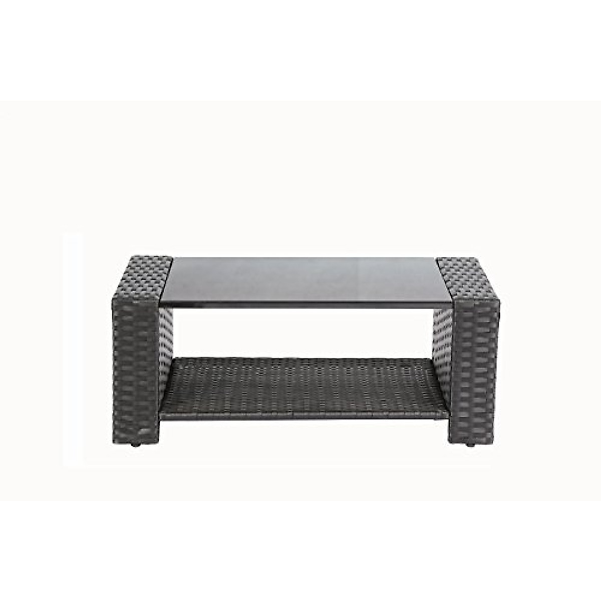 Baner Garden 4 Pieces Outdoor Furniture Complete Patio Cushion Wicker P.E Rattan Garden Set, Full, Black