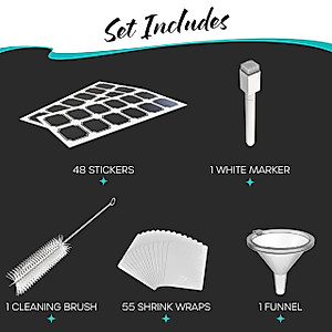 Nevlers 48PK Amber 2 oz Dropper Bottles Glass Set | Leakproof Amber Dropper Bottles Useable as Tincture Bottles with Dropper, Droppers for Oils, Medicine Dropper, Eye Dropper, & Gifts for Mom