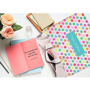 Purple Q Crafts Printed Polka Dot Thank You Bag. 50 PACK 15"x12". Frosted Soft Loop Shopping Bag with Gusset for Merchandise, Boutiques…