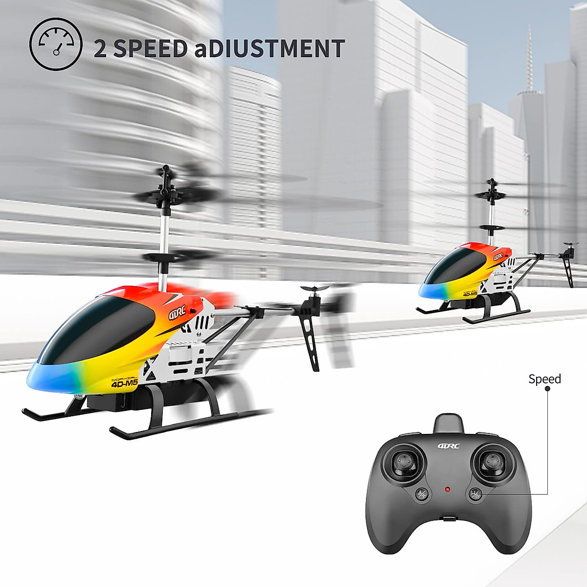 DRONEEYE M5 Remote Control Helicopter for Kids,Altitude Hold 2.4GHz RC Aircraft with Gyro for Beginner Hobby Toys,30 Min Play,Indoor Flying with 3.5 Channel,LED Light,High,Low Speed